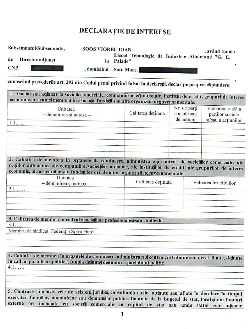 declaratii interese da